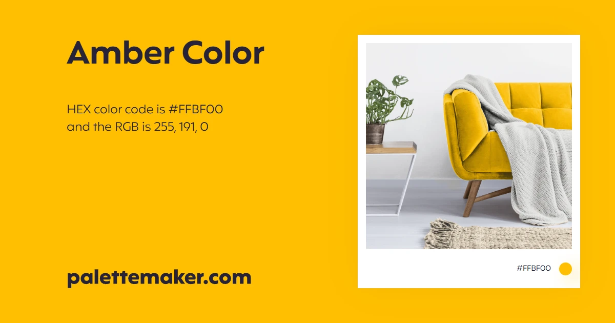 Amber Color - HEX #FFBF00 Meaning and Live Previews - PaletteMaker