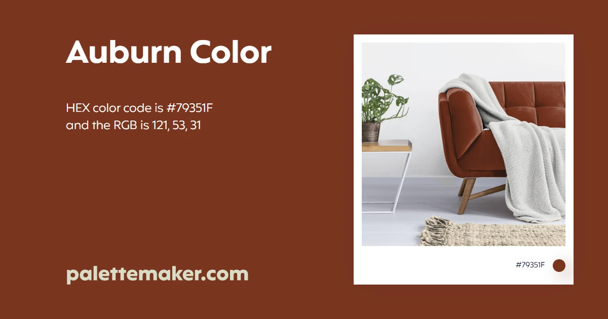 Auburn Color - HEX #79351F Meaning and Live Previews - PaletteMaker
