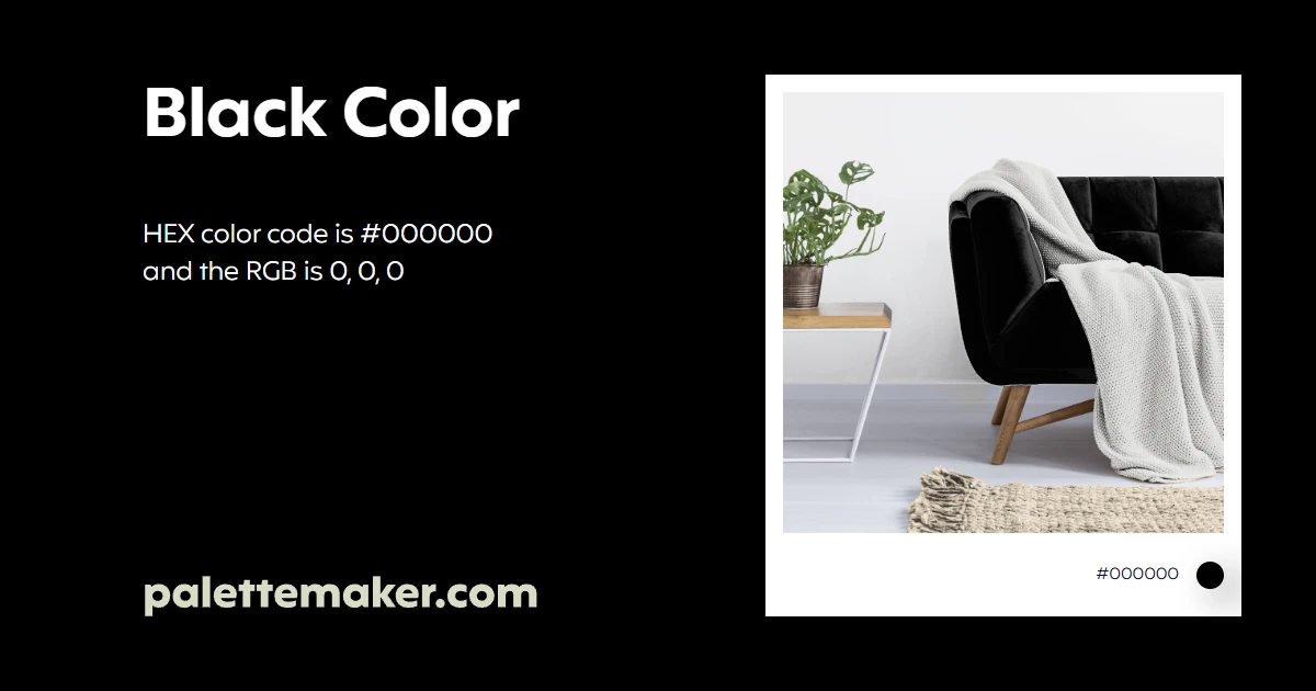 Black Color - HEX #000000 Meaning and Live Previews - PaletteMaker