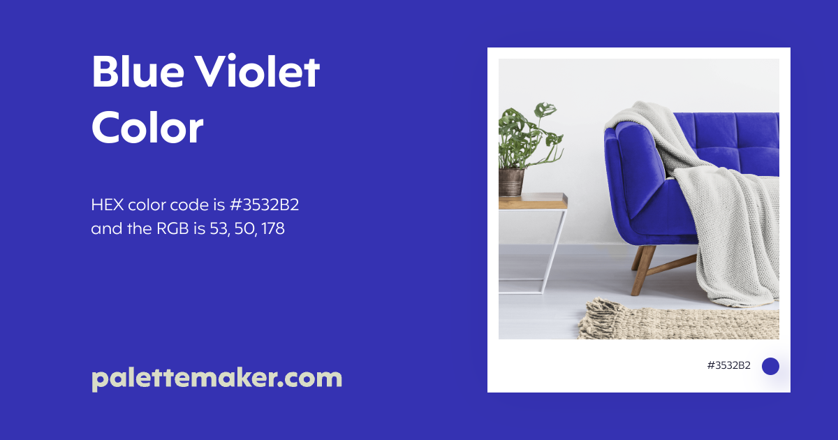 Blue Violet Color HEX 3532B2 Meaning And Live Previews PaletteMaker