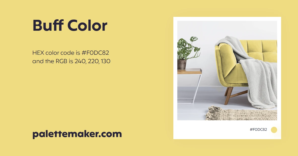 Buff Color - HEX #F0DC82 Meaning and Live Previews - PaletteMaker