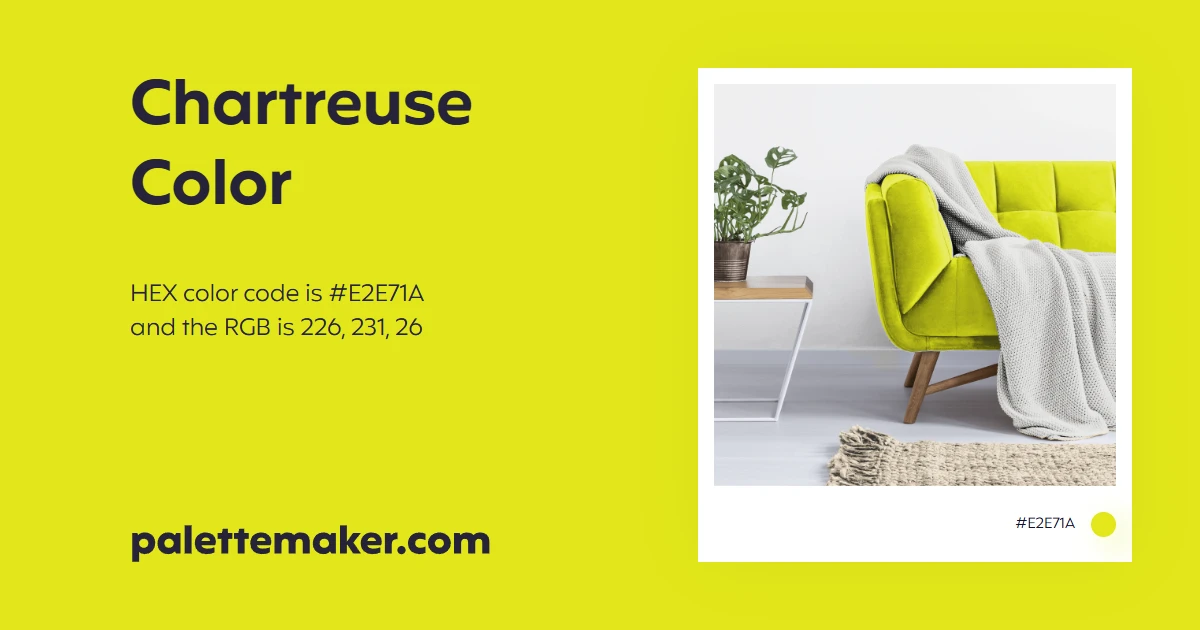 Chartreuse Color - HEX #E2E71A Meaning and Live Previews - PaletteMaker