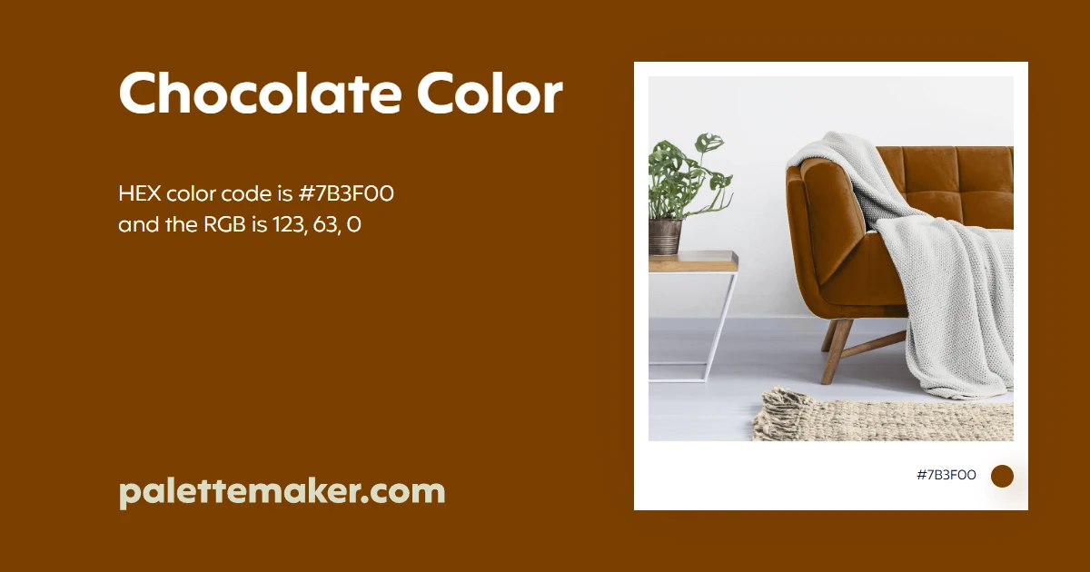 Chocolate Color - HEX #7B3F00 Meaning and Live Previews - PaletteMaker