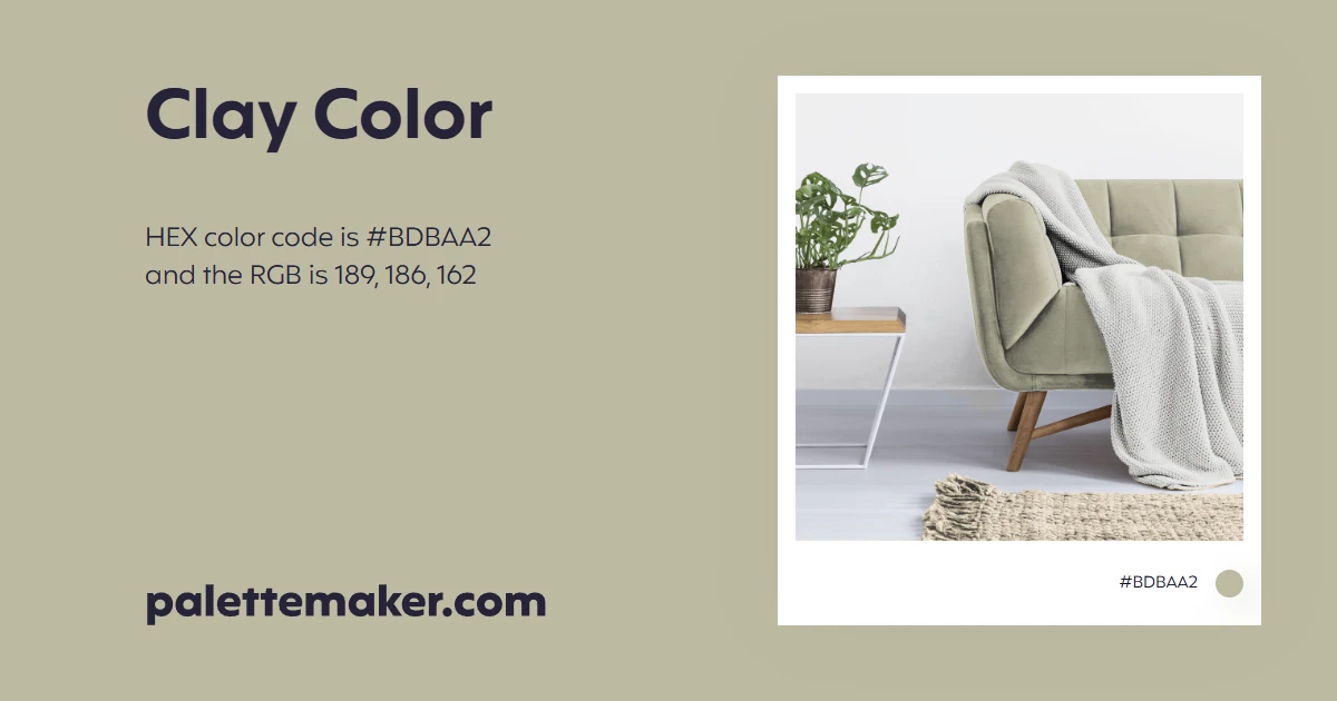 Clay Color - HEX #BDBAA2 Meaning and Live Previews - PaletteMaker