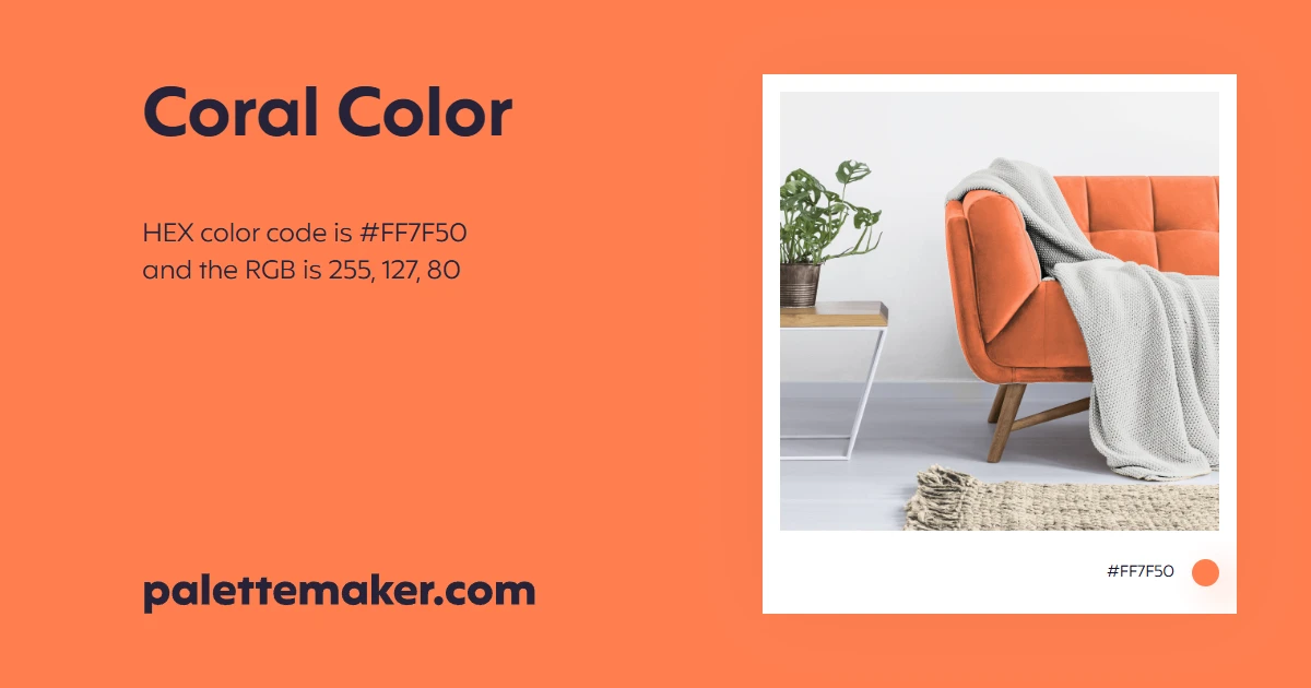 Coral Color - HEX #FF7F50 Meaning and Live Previews - PaletteMaker