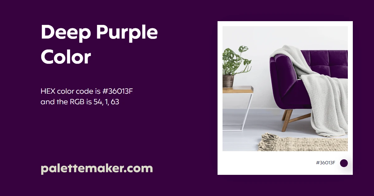 Deep Purple Color - HEX #36013F Meaning and Live Previews - PaletteMaker
