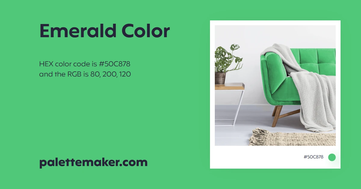 Emerald Color - HEX #50C878 Meaning and Live Previews - PaletteMaker
