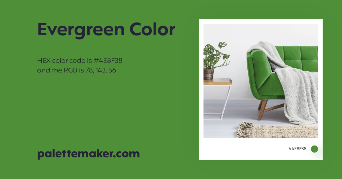 Evergreen Color - HEX #4E8F38 Meaning and Live Previews - PaletteMaker