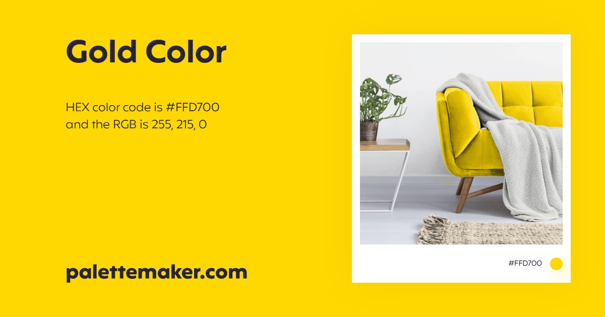 Gold Color - HEX #FFD700 Meaning and Live Previews - PaletteMaker