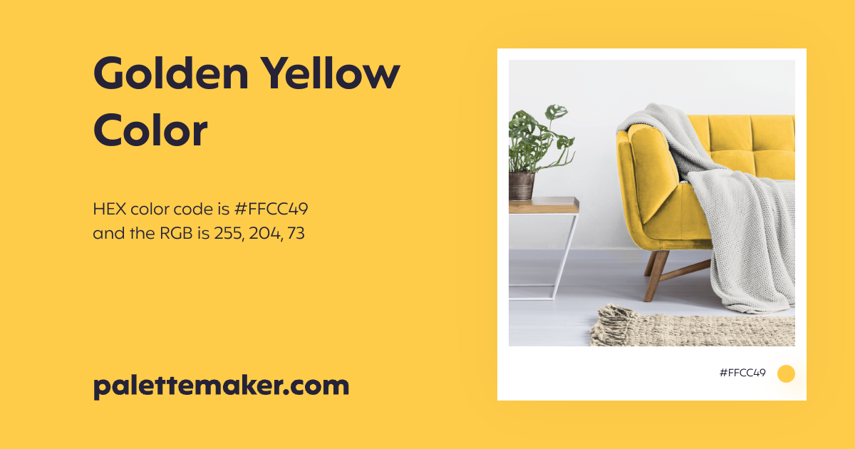 Golden Yellow Color HEX FFCC49 Meaning And Live Previews PaletteMaker