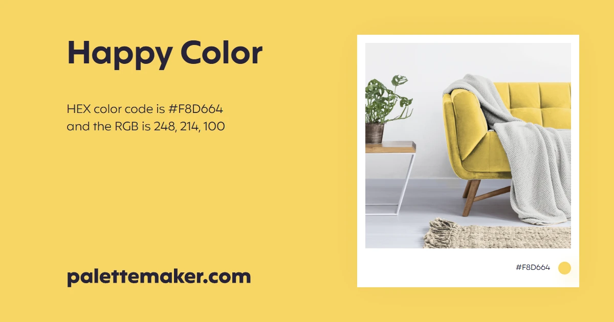 Happy Color - HEX #F8D664 Meaning and Live Previews - PaletteMaker