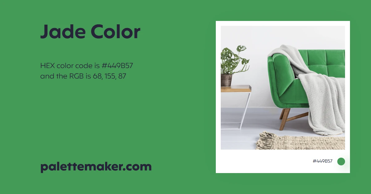 Jade Color - HEX #449B57 Meaning and Live Previews - PaletteMaker