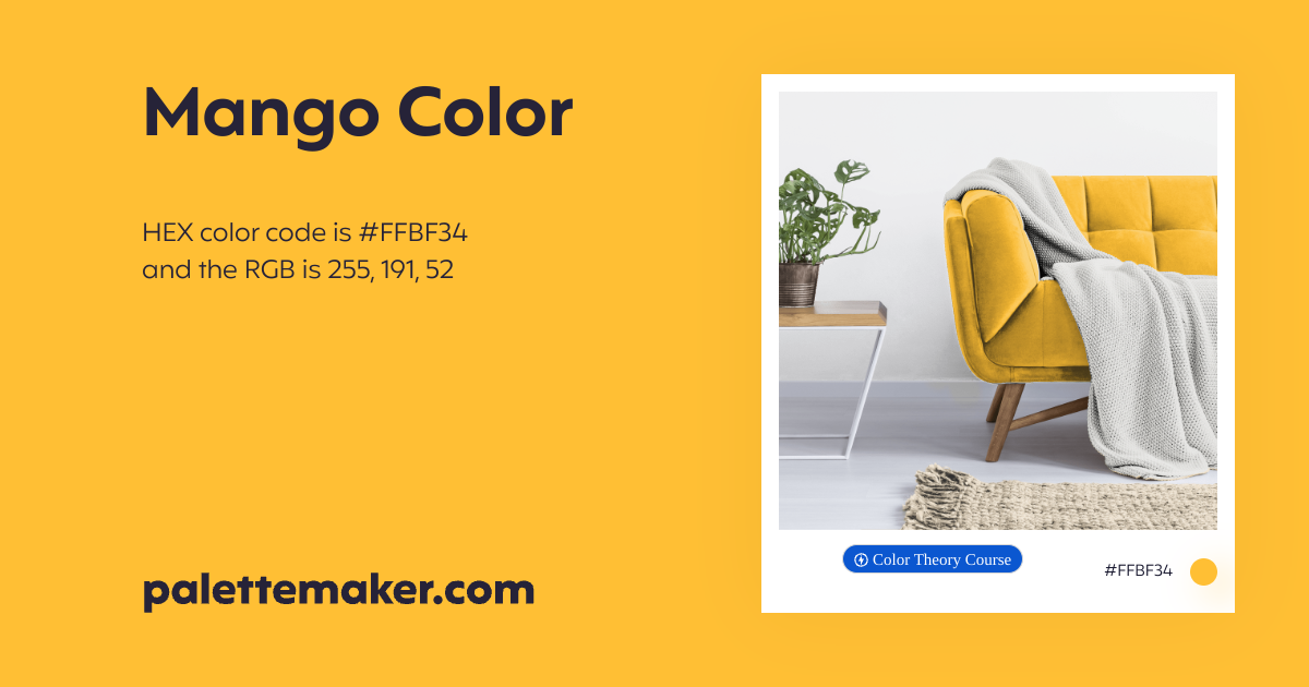 Mango Color HEX FFBF34 Meaning And Live Previews PaletteMaker
