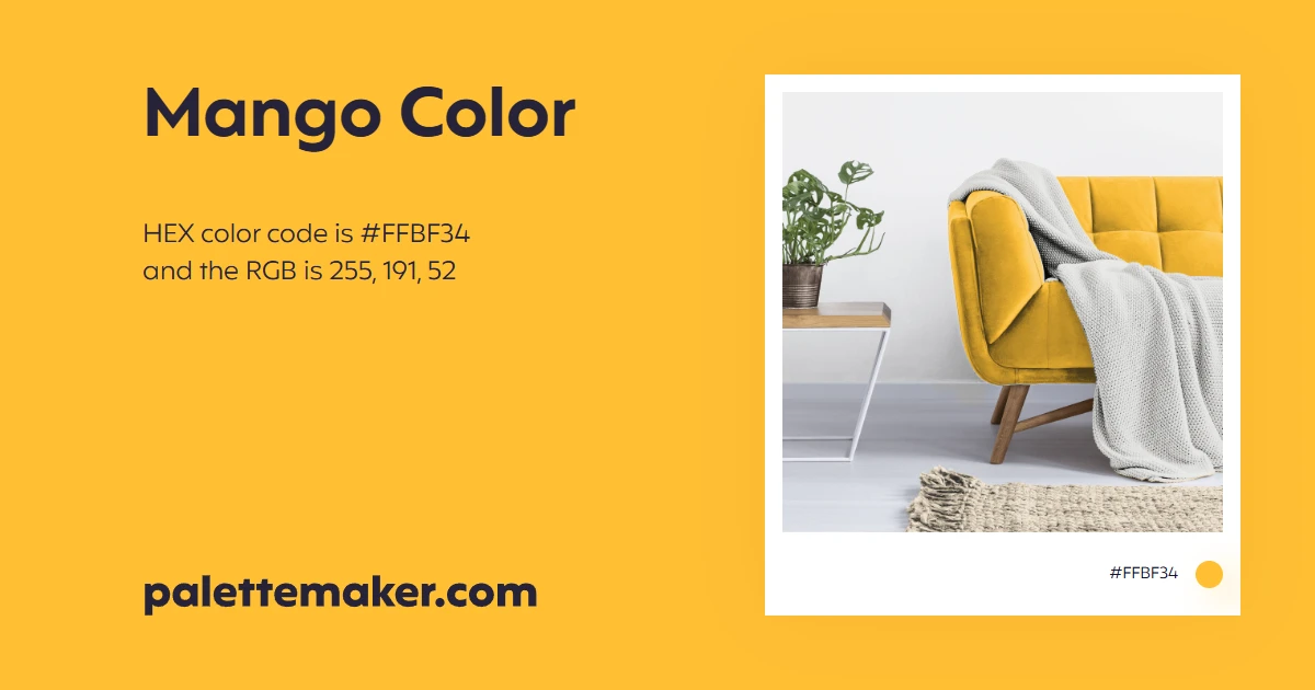 Mango Color - HEX #FFBF34 Meaning and Live Previews - PaletteMaker