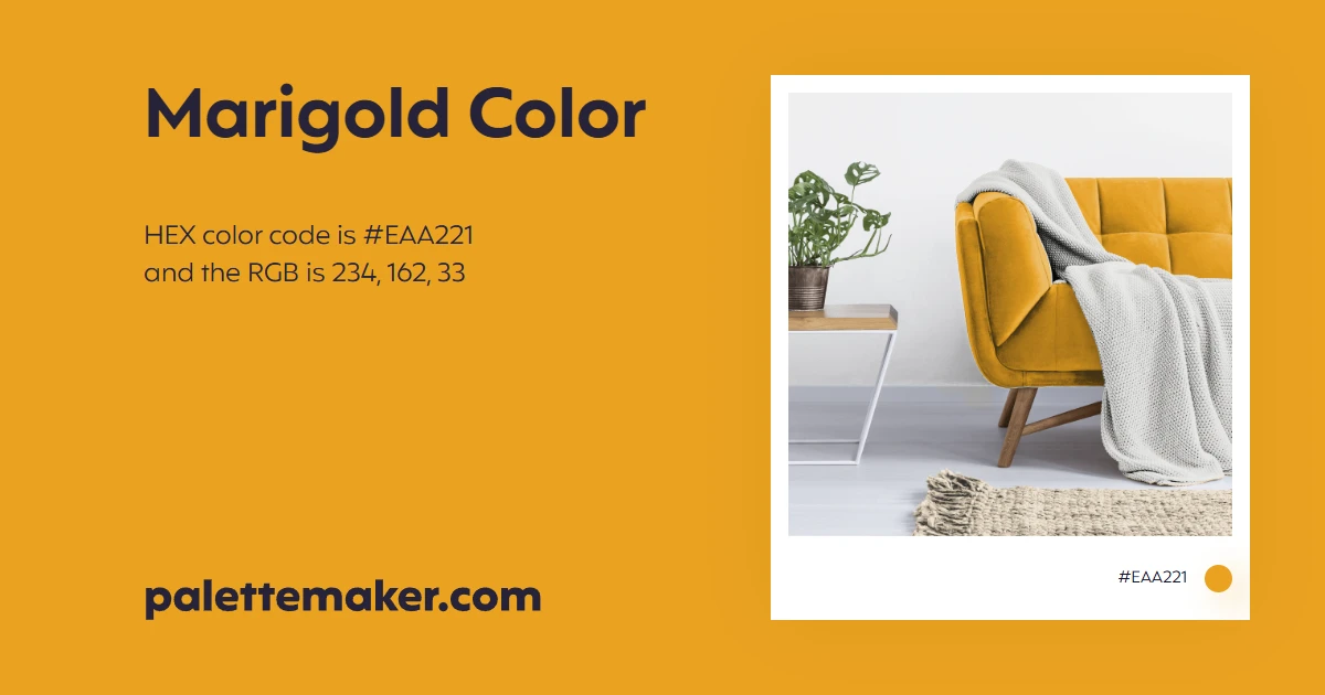 Marigold Color - HEX #EAA221 Meaning and Live Previews - PaletteMaker