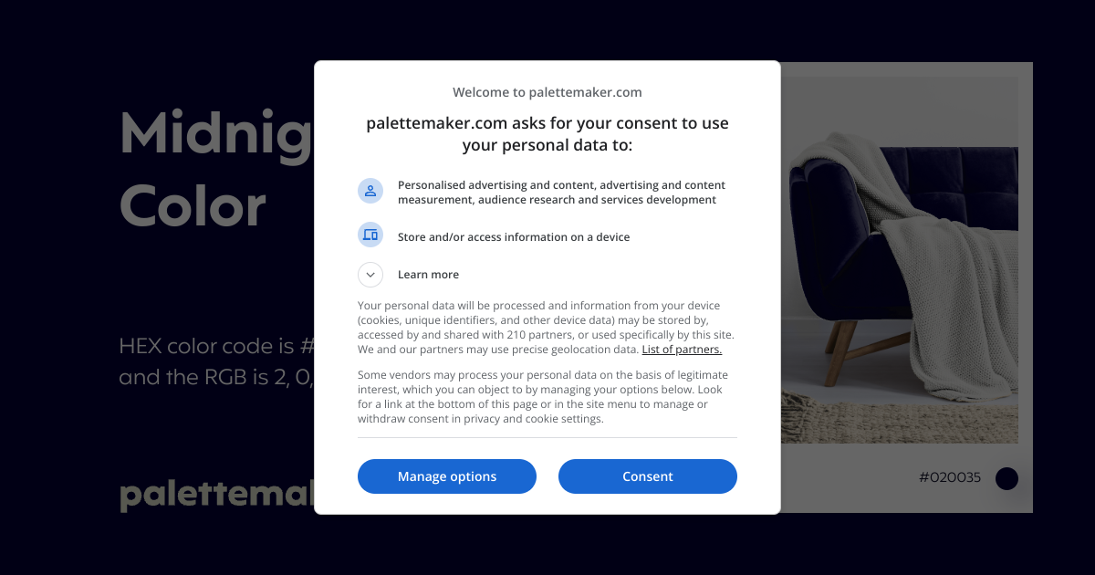 Midnight Blue Color HEX 020035 Meaning And Live Previews PaletteMaker