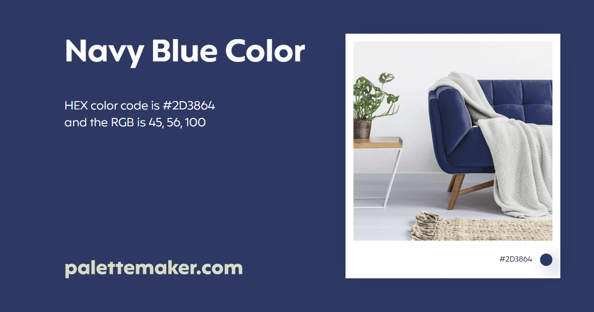 Navy Blue Color - HEX #2D3864 Meaning and Live Previews - PaletteMaker