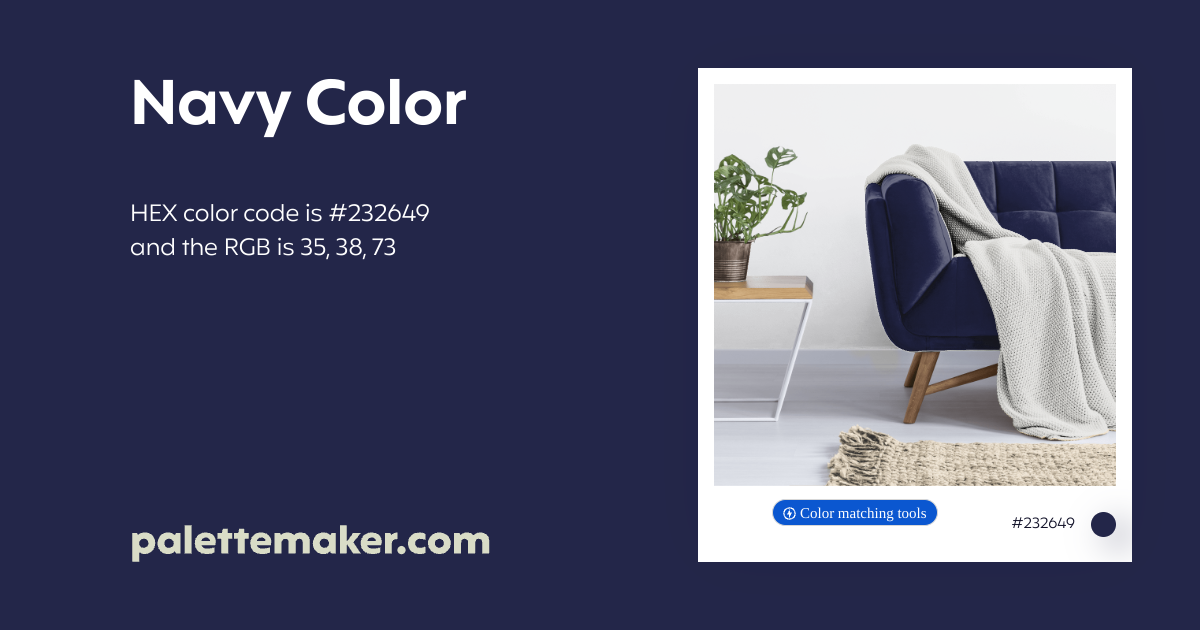 Navy Color HEX 232649 Meaning And Live Previews PaletteMaker