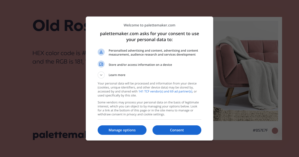 Old Rose Color - HEX #B57E7F Meaning and Live Previews - PaletteMaker