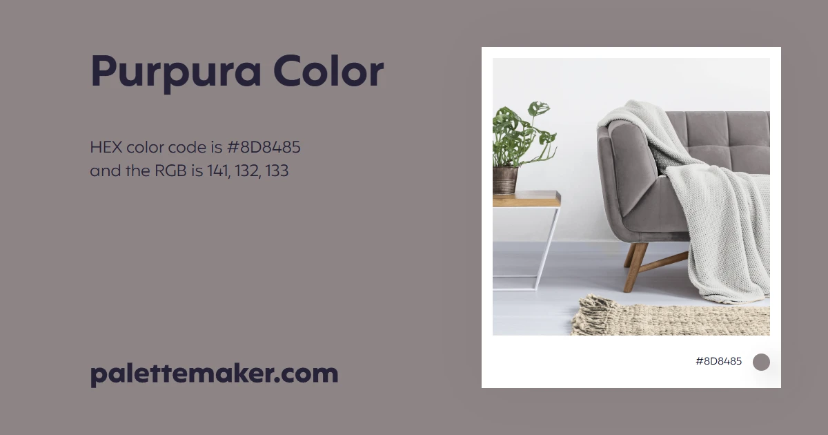 Purpura Color - HEX #8D8485 Meaning and Live Previews - PaletteMaker