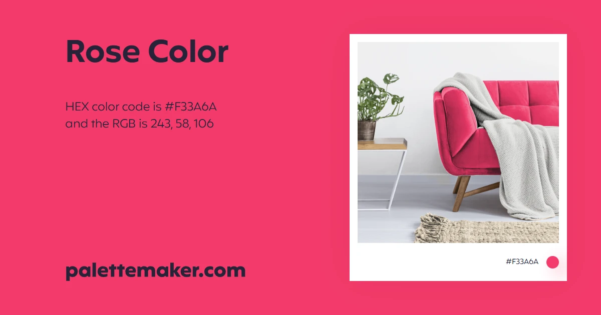 Rose Color - HEX #F33A6A Meaning and Live Previews - PaletteMaker