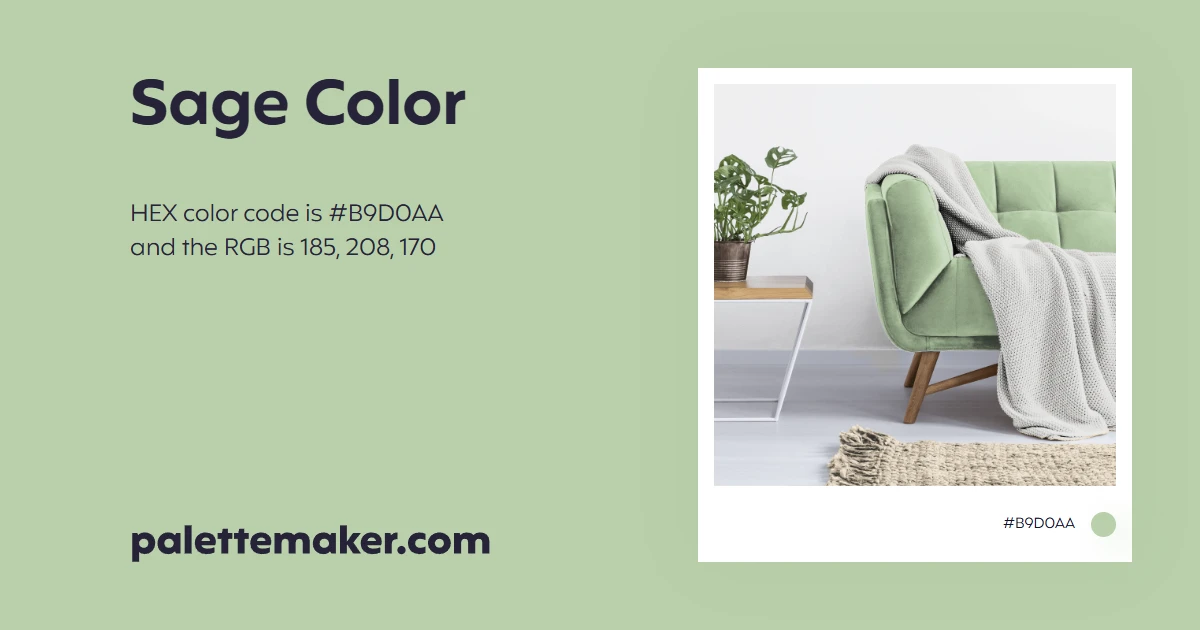 Sage Color - HEX #B9D0AA Meaning and Live Previews - PaletteMaker