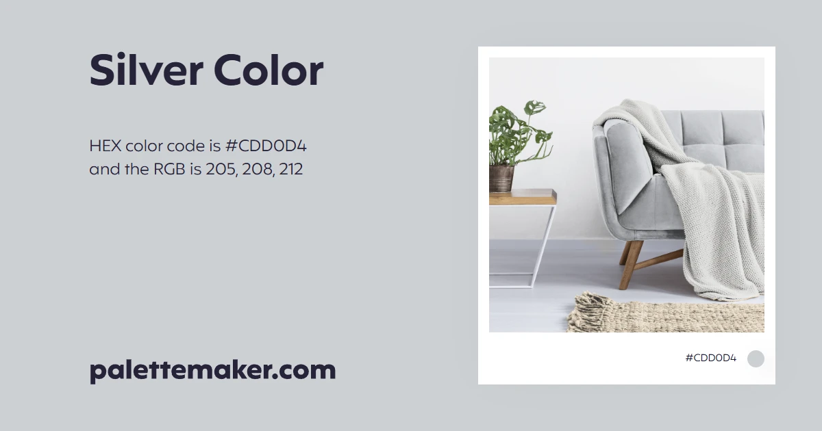 Silver Color - HEX #CDD0D4 Meaning and Live Previews - PaletteMaker