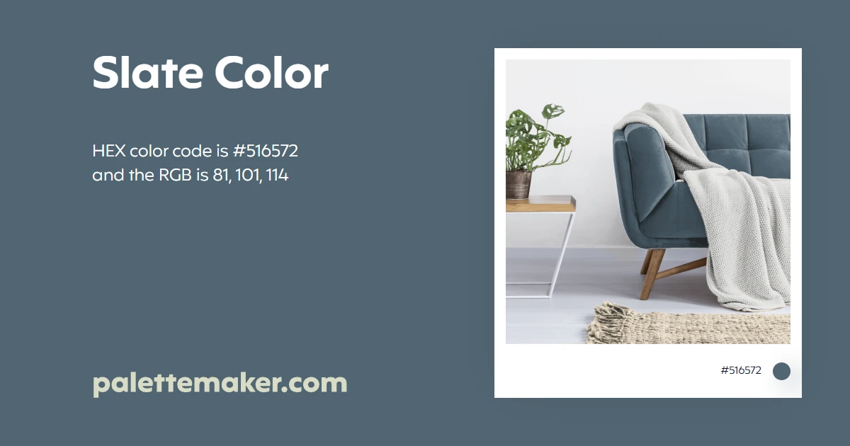 Slate Color - HEX #516572 Meaning and Live Previews - PaletteMaker