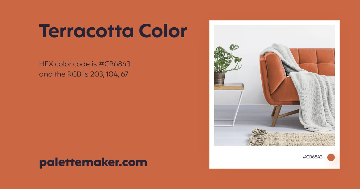 Terracotta Color - HEX #CB6843 Meaning and Live Previews - PaletteMaker