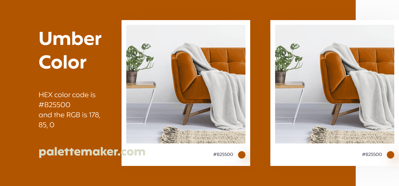 Umber Color Hex B25500 Meaning And Live Previews Palettemaker