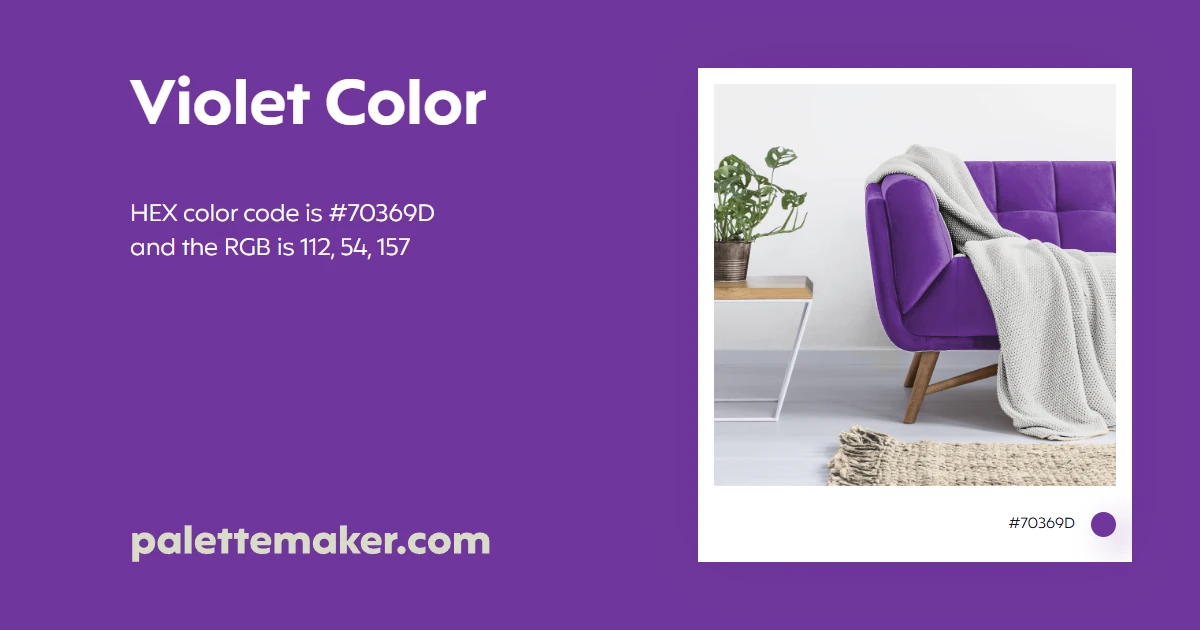 Violet Color - HEX #70369D Meaning and Live Previews - PaletteMaker