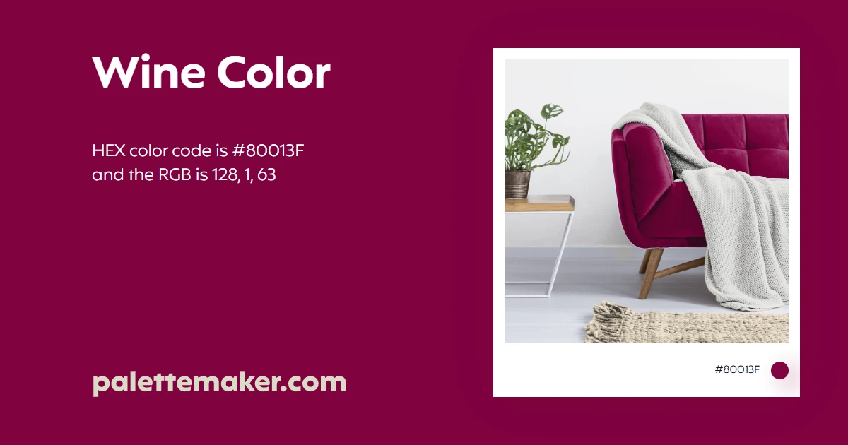 Wine Color - HEX #80013F Meaning and Live Previews - PaletteMaker